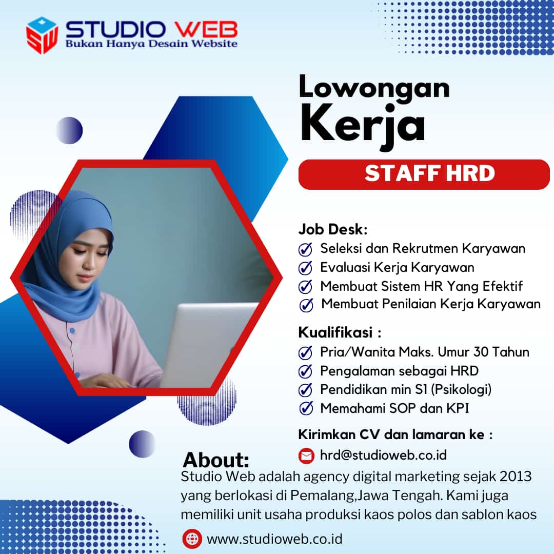 Lowongan Kerja Staff HRD - Studio Web Lowongan Kerja Staff HRD - Studio Web